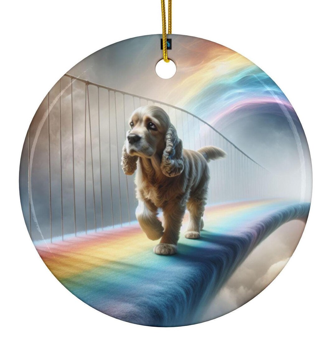 Personalized Rainbow Bridge Cocker Spaniel Ornament, Custom Dog ...