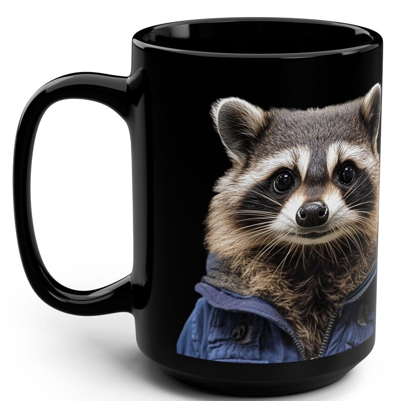 Funny Raccoon Mug, Cute Animal Coffee Cup, 15oz Novelty Tea Mug, Blue ...