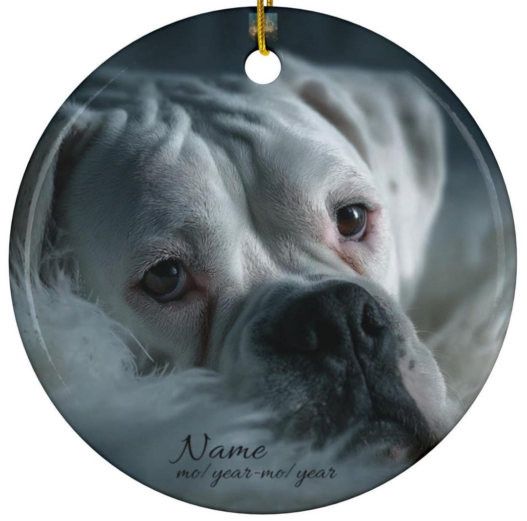 White Boxer Angel Premium Artwork Memorial Ornament, Eternal Companion ...