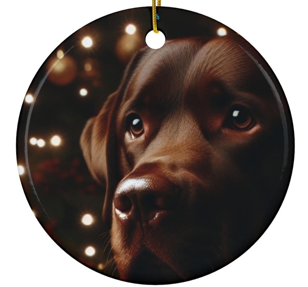 Personalized Chocolate Labrador Custom Ornament, Custom Retriever ...