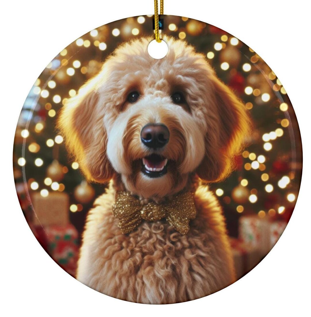 Personalized Golden Doodle Ceramic Ornament, Golden Doodle Gifts ...