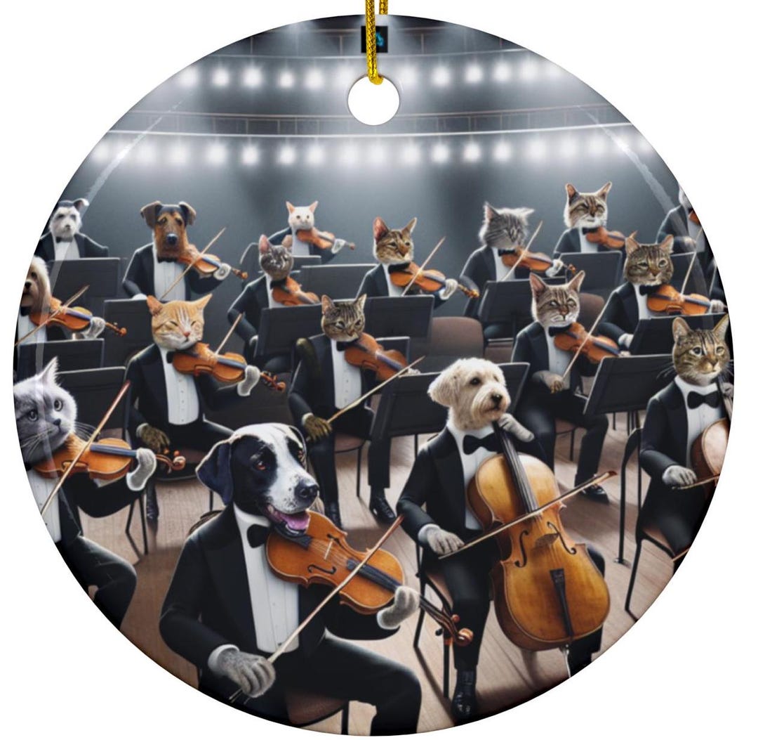 Personalized Philharmonic Orchestra Cats Dogs Christmas Ornament ...