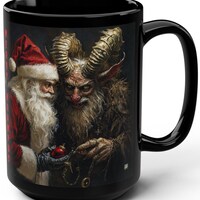 Merry Krampus Ornament, Wooden Slice German, Mask, Gothic, Pagan ...