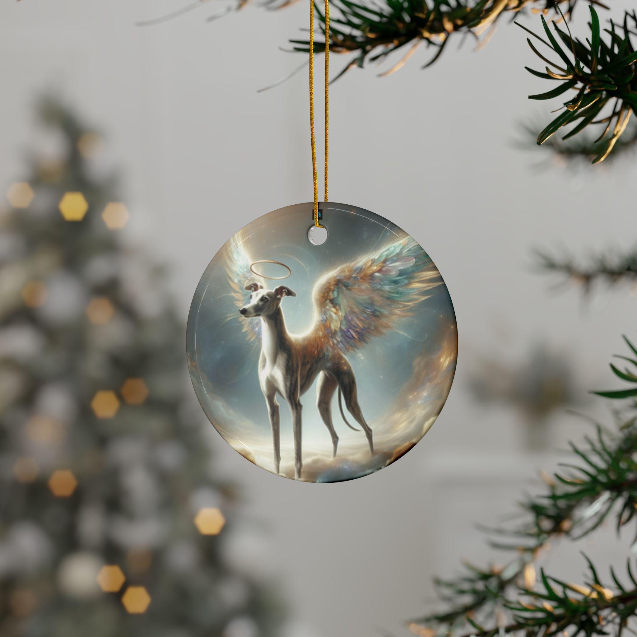 Personalized Whippet Angel Wings Ornament, Custom Whippet Dog Memorial ...
