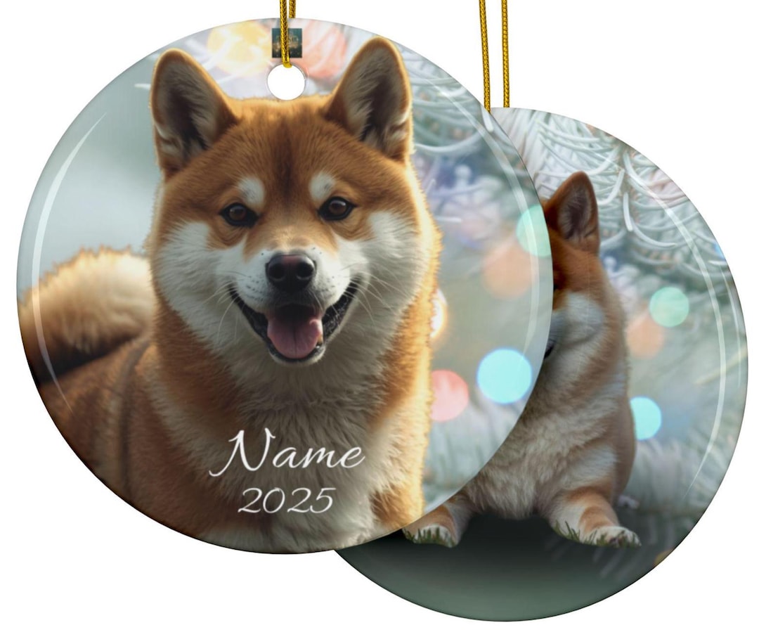 Personalized Shiba Inu Limited Edition 2025 Ceramic Christmas Ornament ...