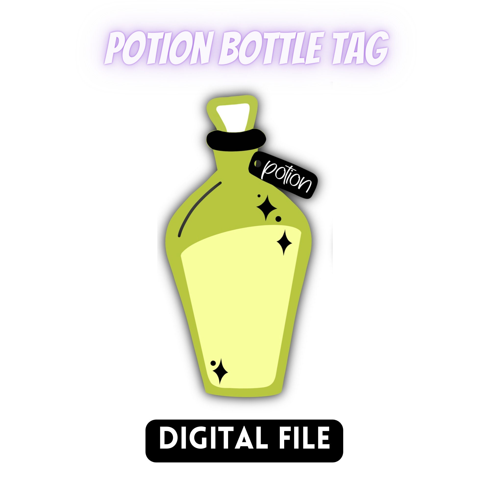 Potion Bottle Halloween Tag SVG Digital Download Boo Basket - Etsy