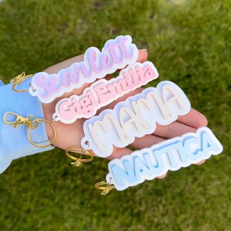 Custom Acrylic Keychain Bag Tag Backpack Tag Diaper Bag Tag Bridsmaid ...