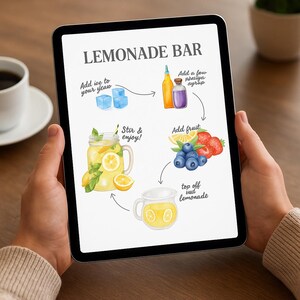 Lemonade Bar Sign Printable, DIY Lemonade Drink Station, DIY Lemonade ...