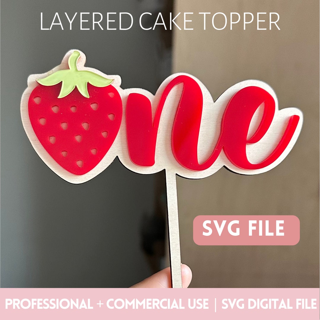 ONE Berry First Birthday Cake Topper Digital File | Toddler Birthday ...