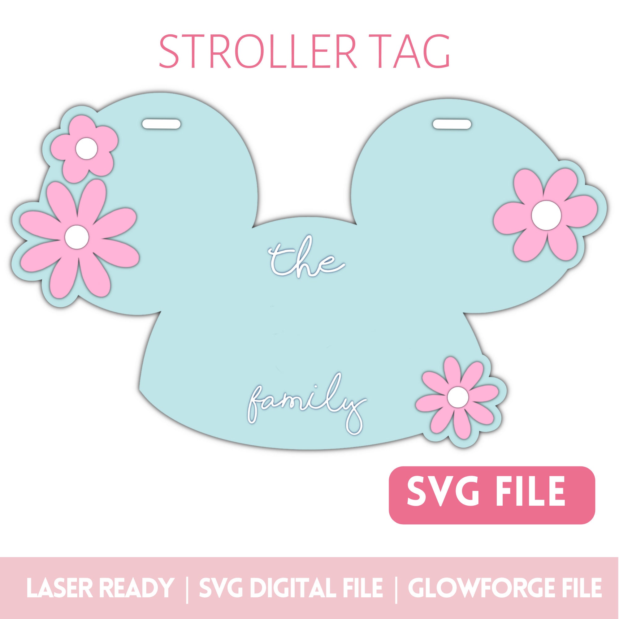 SVG FILE Mouse Hat Stroller Tag Boho Groovy Daisy Tag - Etsy