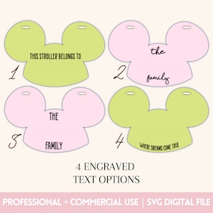 SVG FILE Mouse Hat Stroller Tag | Magical Family Tag | This Belongs to ...