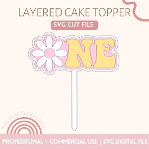 Daisy ONE Cake Topper Digital File Toddler First Birthday Cake Groovy ...