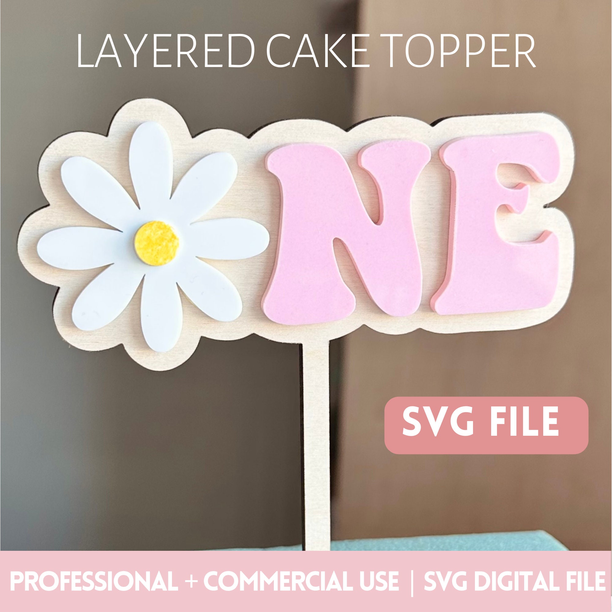 Daisy ONE Cake Topper Digital File Toddler First Birthday - Etsy