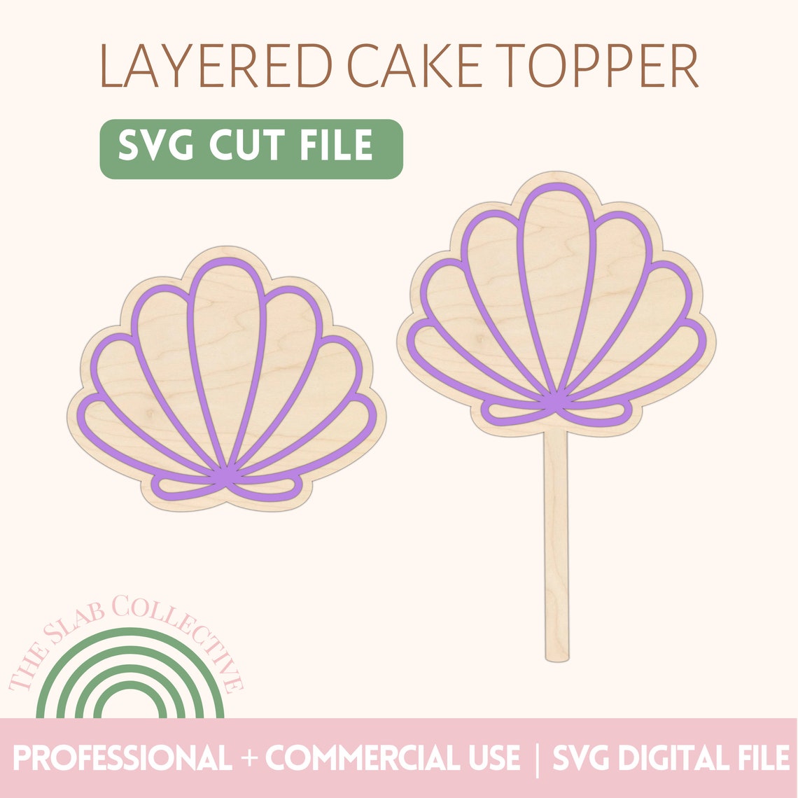 SEASHELL Birthday Cake Topper Digital File Under the Sea - Etsy