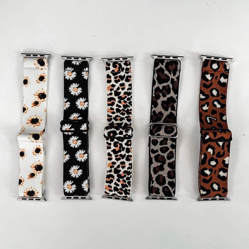 Patterned Adjustable Nylon Elastic Loop Apple Watch Band | Etsy