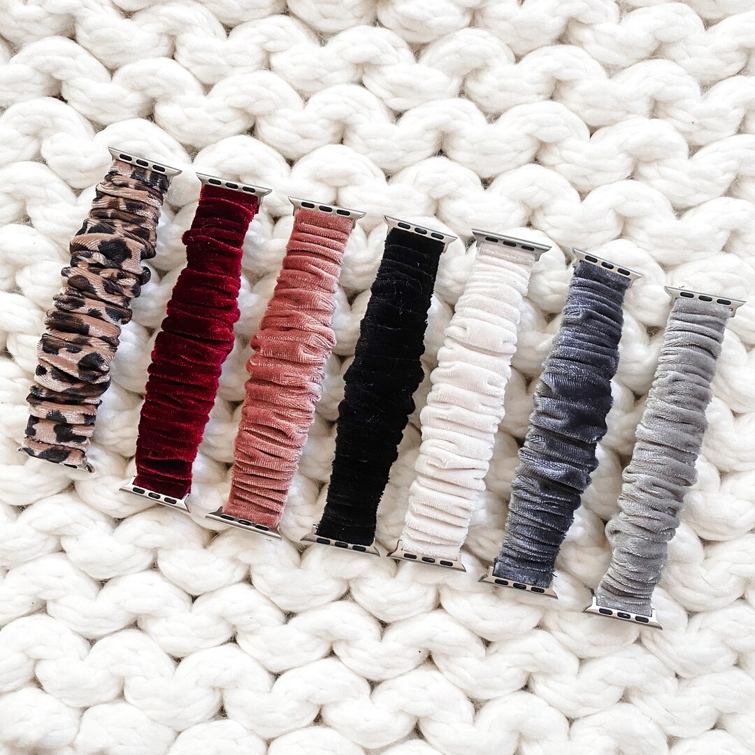 VELVET Apple Watch Scrunchie Band 38mm/40mm/41mm/42mm/44mm/45mm Size ...
