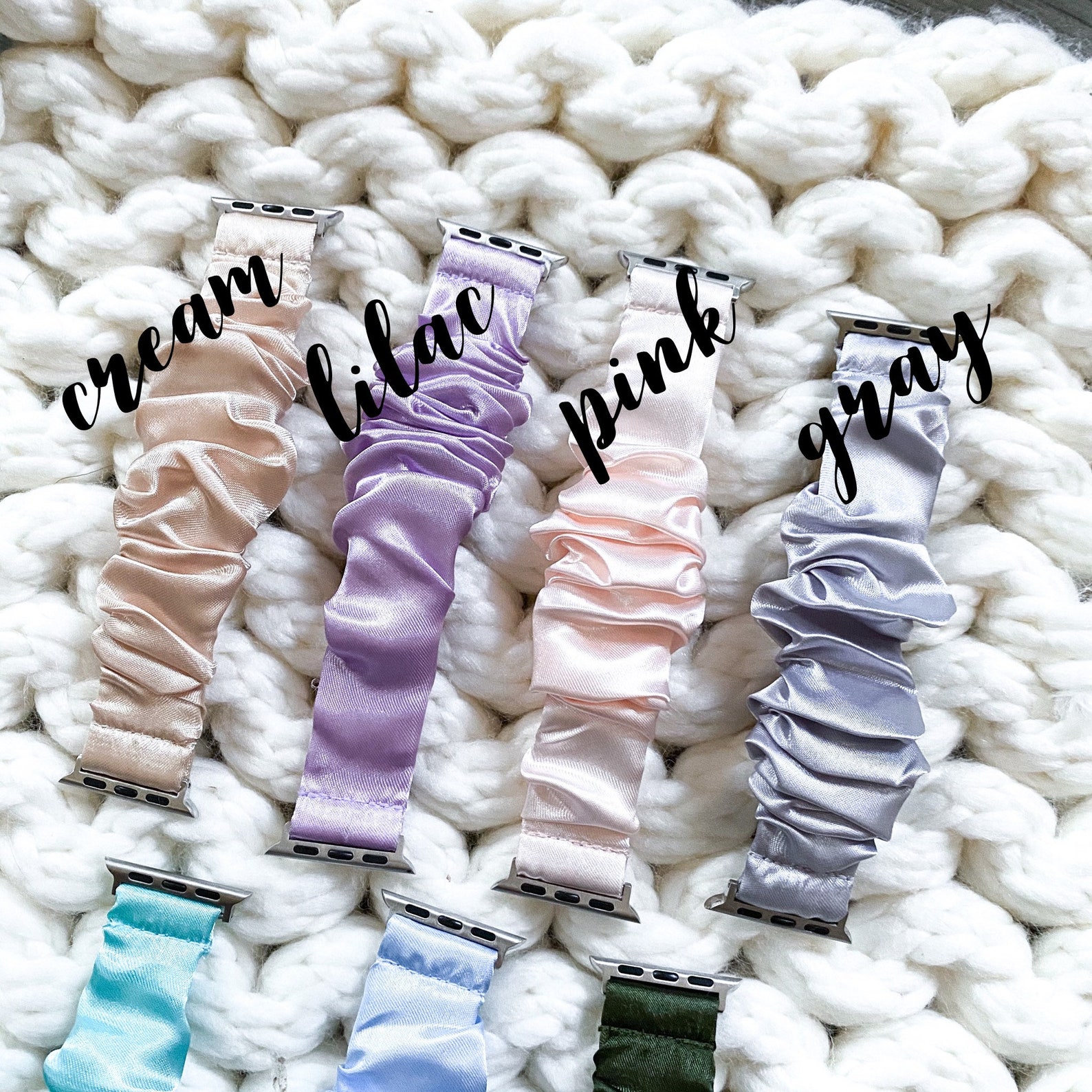 SATIN Apple Watch Scrunchie Band 38mm/40mm/41mm/42mm/44mm/45mm | Etsy