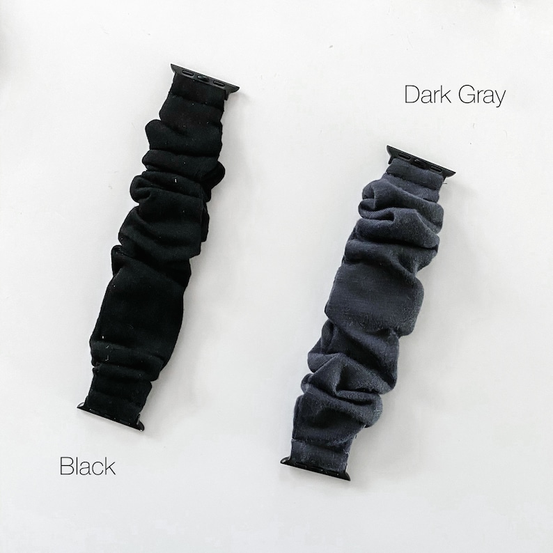 ADJUSTABLE Length Apple Watch Scrunchie Band Cotton Solid - Etsy