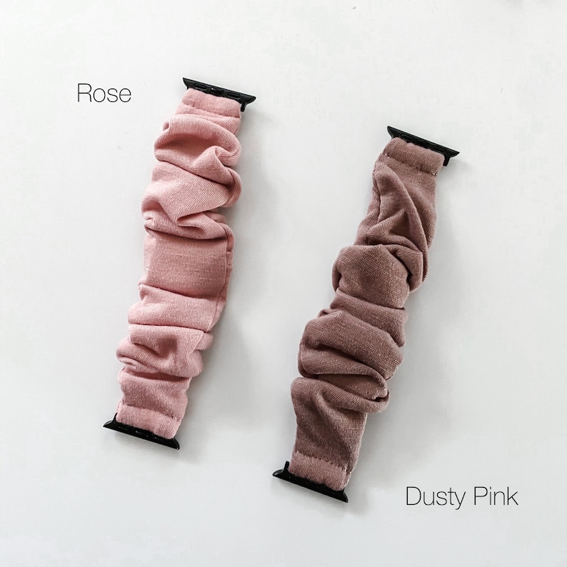 ADJUSTABLE Length Apple Watch Scrunchie Band Cotton Solid - Etsy