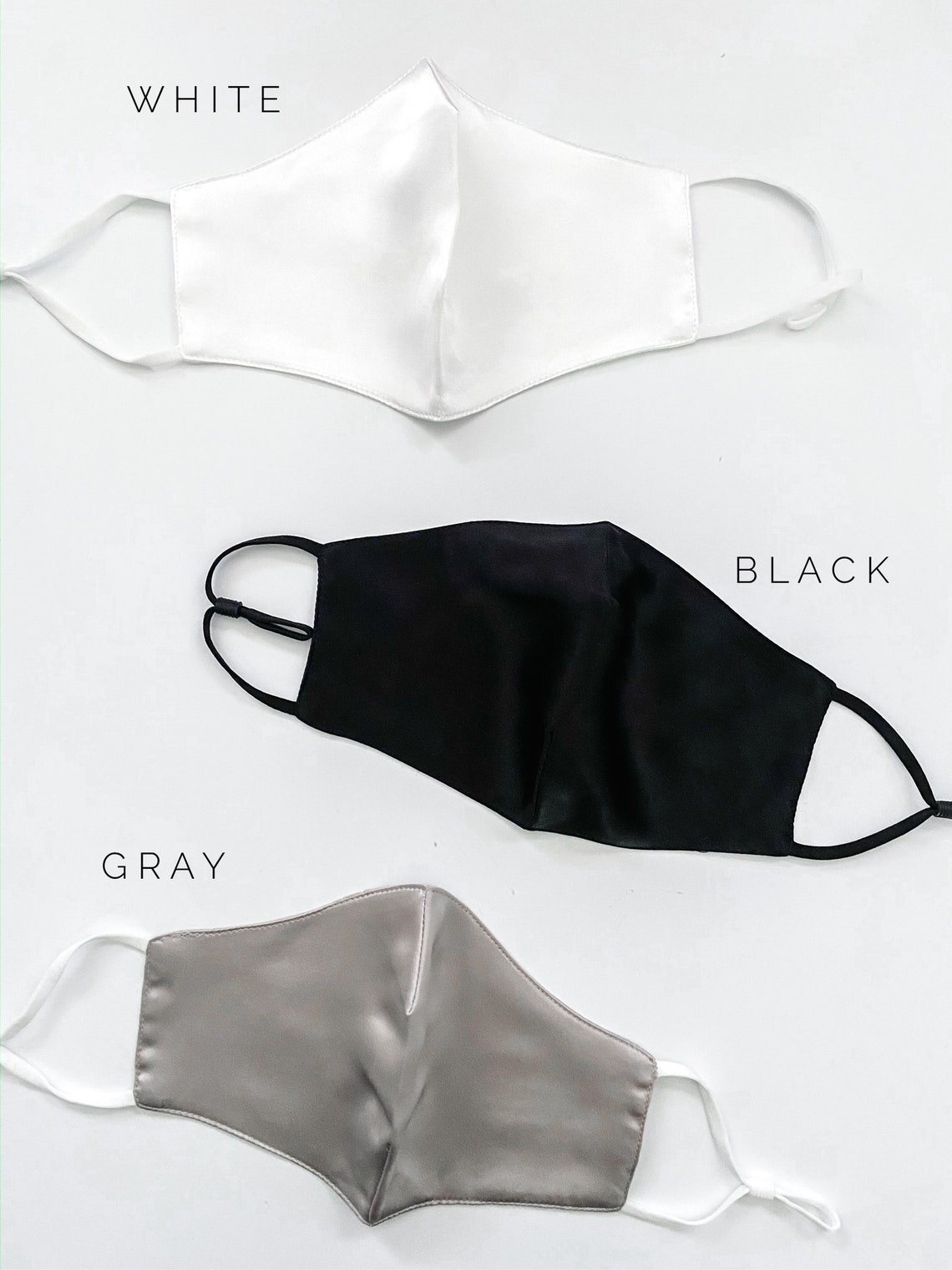 Soft Creamy Satin Face Mask 2 Layer Reusable Adjustable Ear - Etsy