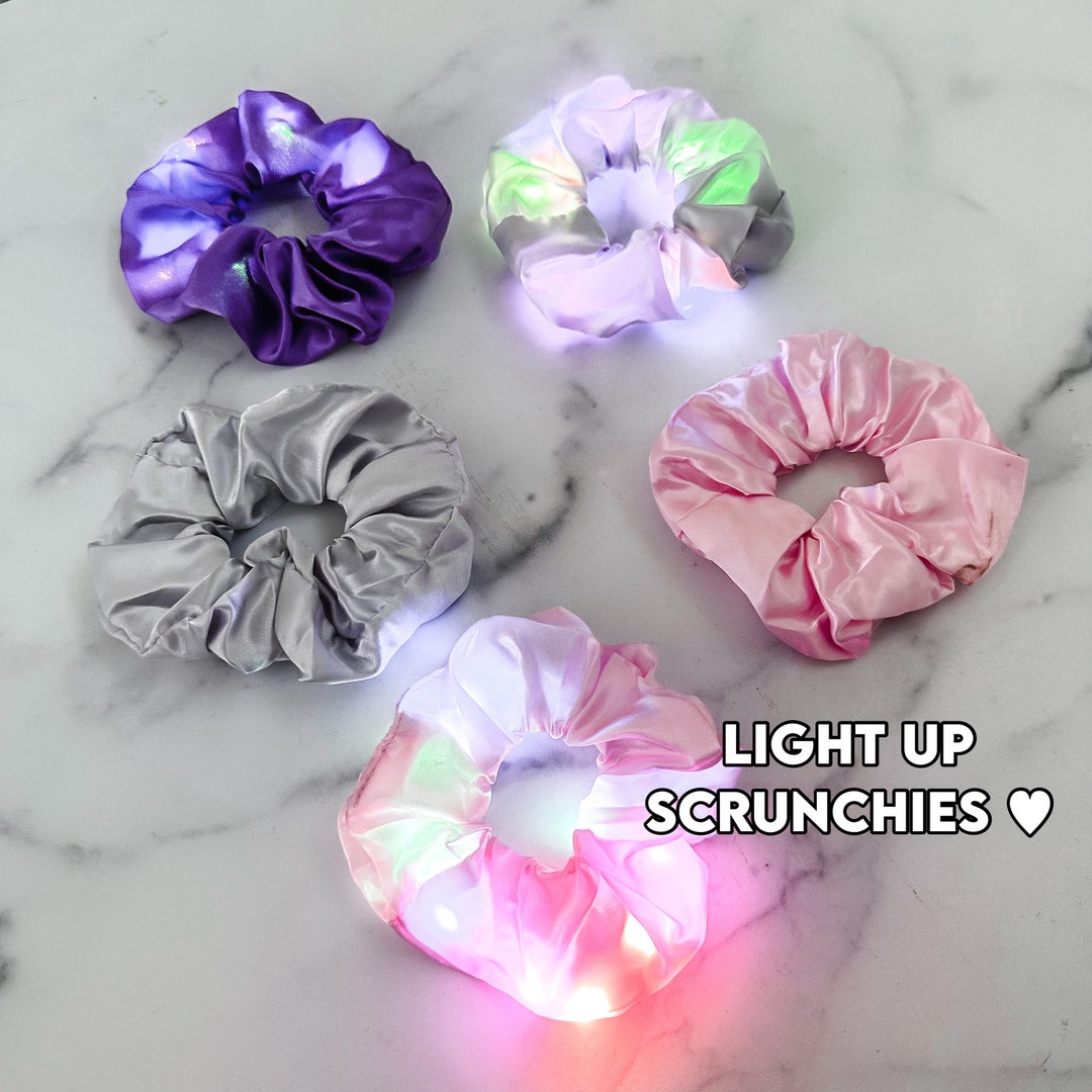 Light up Rave LED Party Satin Scrunchie Shop Haven Mae - Etsy