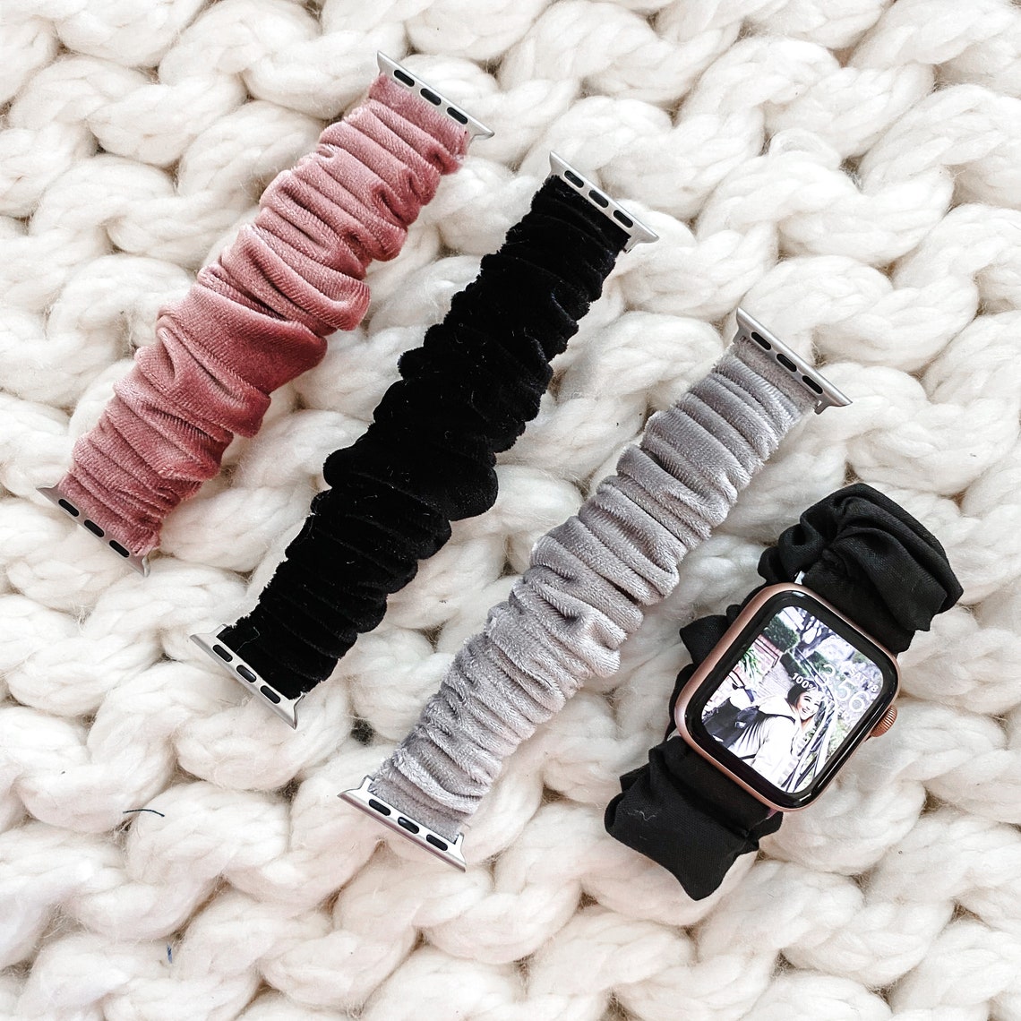 VELVET Apple Watch Scrunchie Band - Etsy