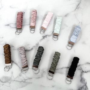 Waterproof Scrunchie Wristlet Keychain Keyring Keyfob | Silver Hardware ...