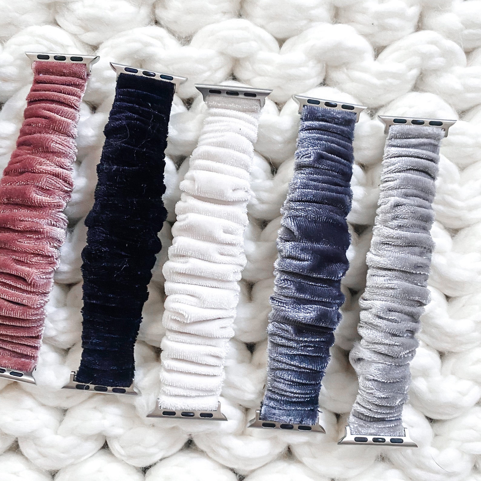 VELVET Apple Watch Scrunchie Band 38mm/40mm/41mm/42mm/44mm/45mm Size ...