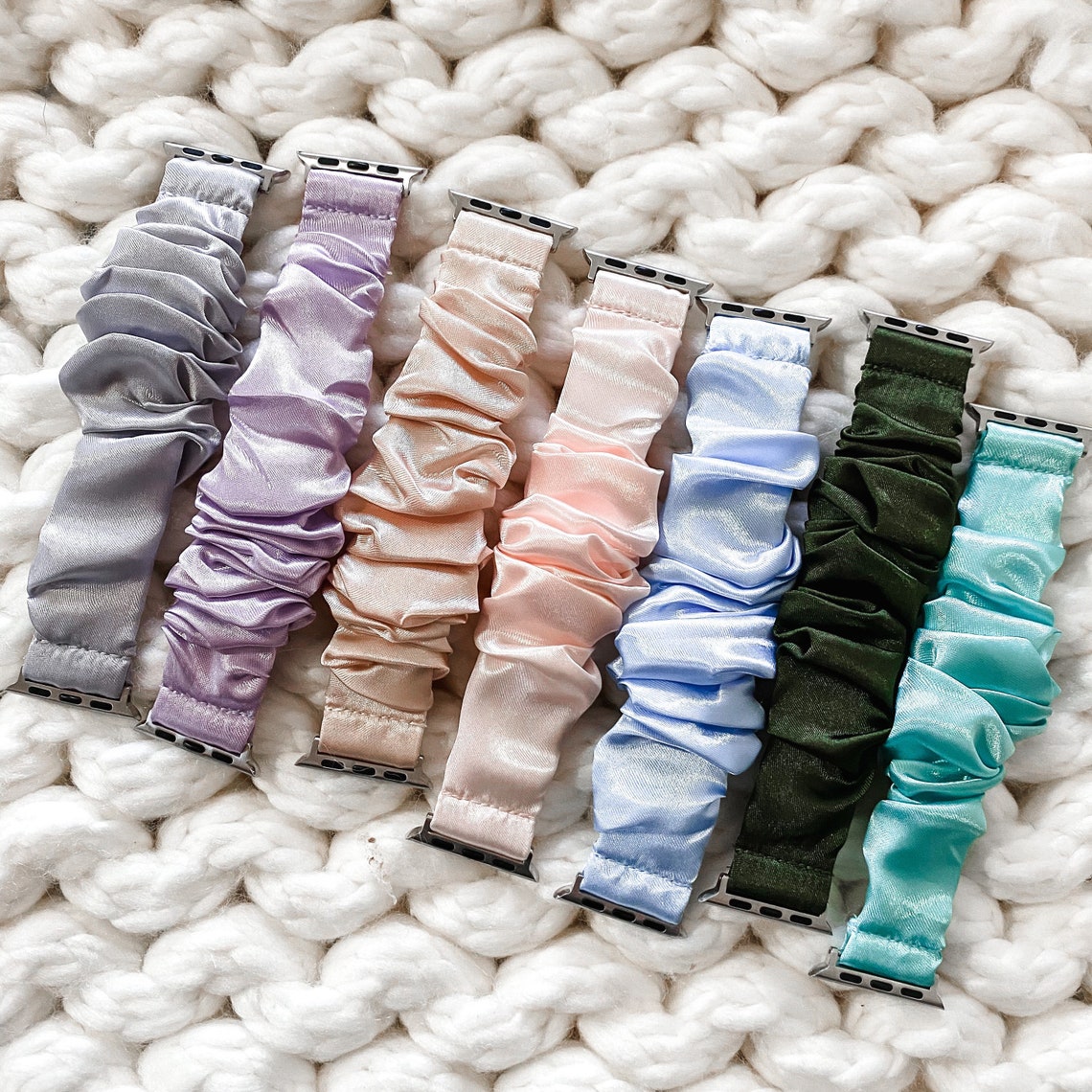 SATIN Apple Watch Scrunchie Band 38mm/40mm/41mm/42mm/44mm/45mm | Etsy