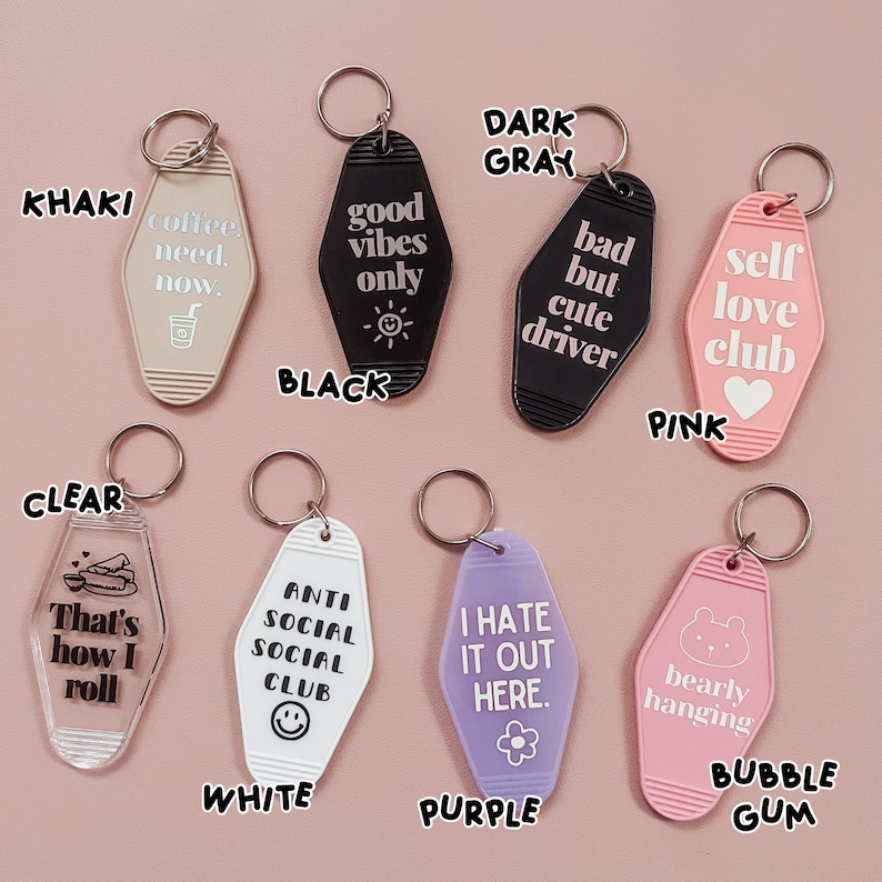 Motel Retro Keychain Custom Design and Personalized Resin - Etsy