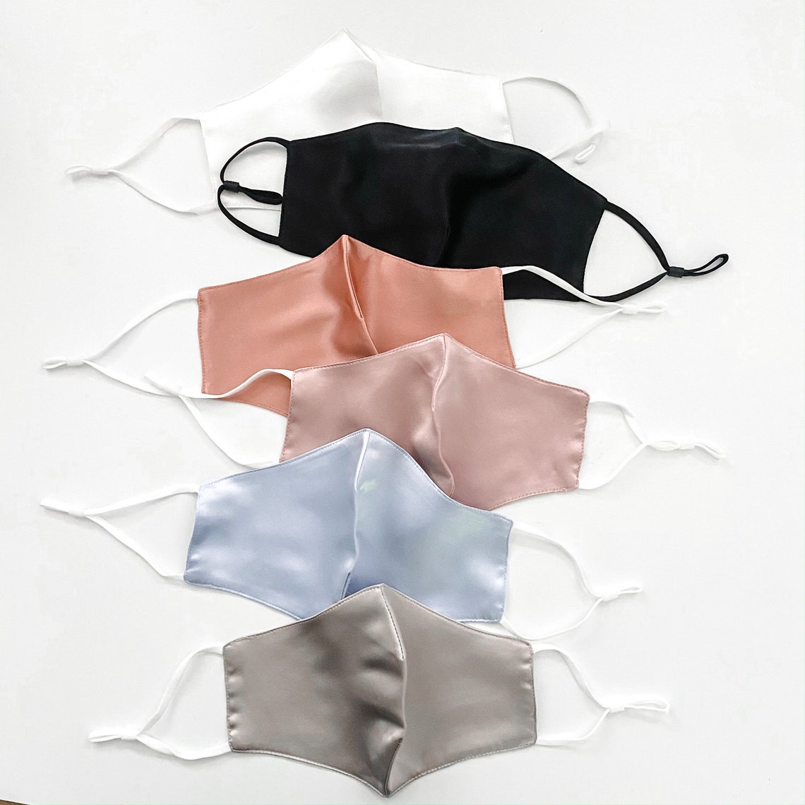 Soft Creamy Satin Face Mask 2 Layer Reusable Adjustable Ear - Etsy