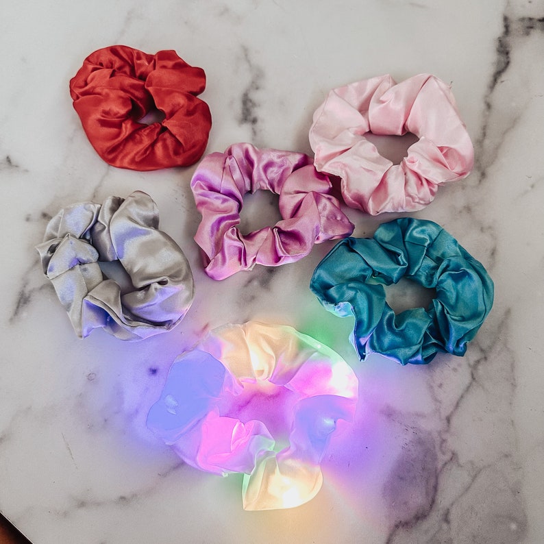 Light up Rave LED Party Satin Scrunchie Shop Haven Mae - Etsy