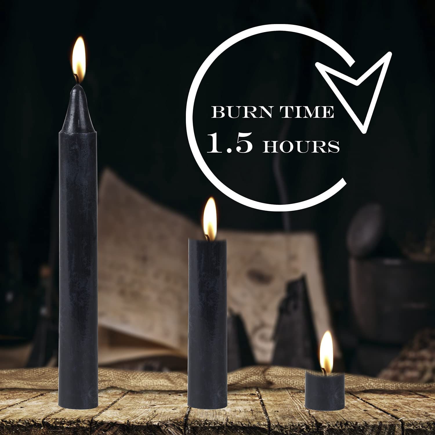 20pc Black Candles-magic Ritual Small Mini Spell Chime Candles Pagan ...