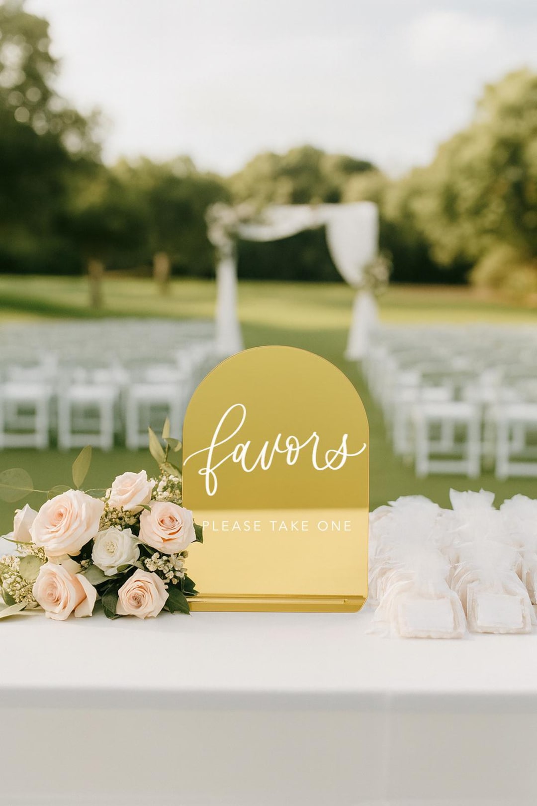 Acrylic Wedding Favor Sign - Gold Acrylic Favor Sign, Custom Wedding ...