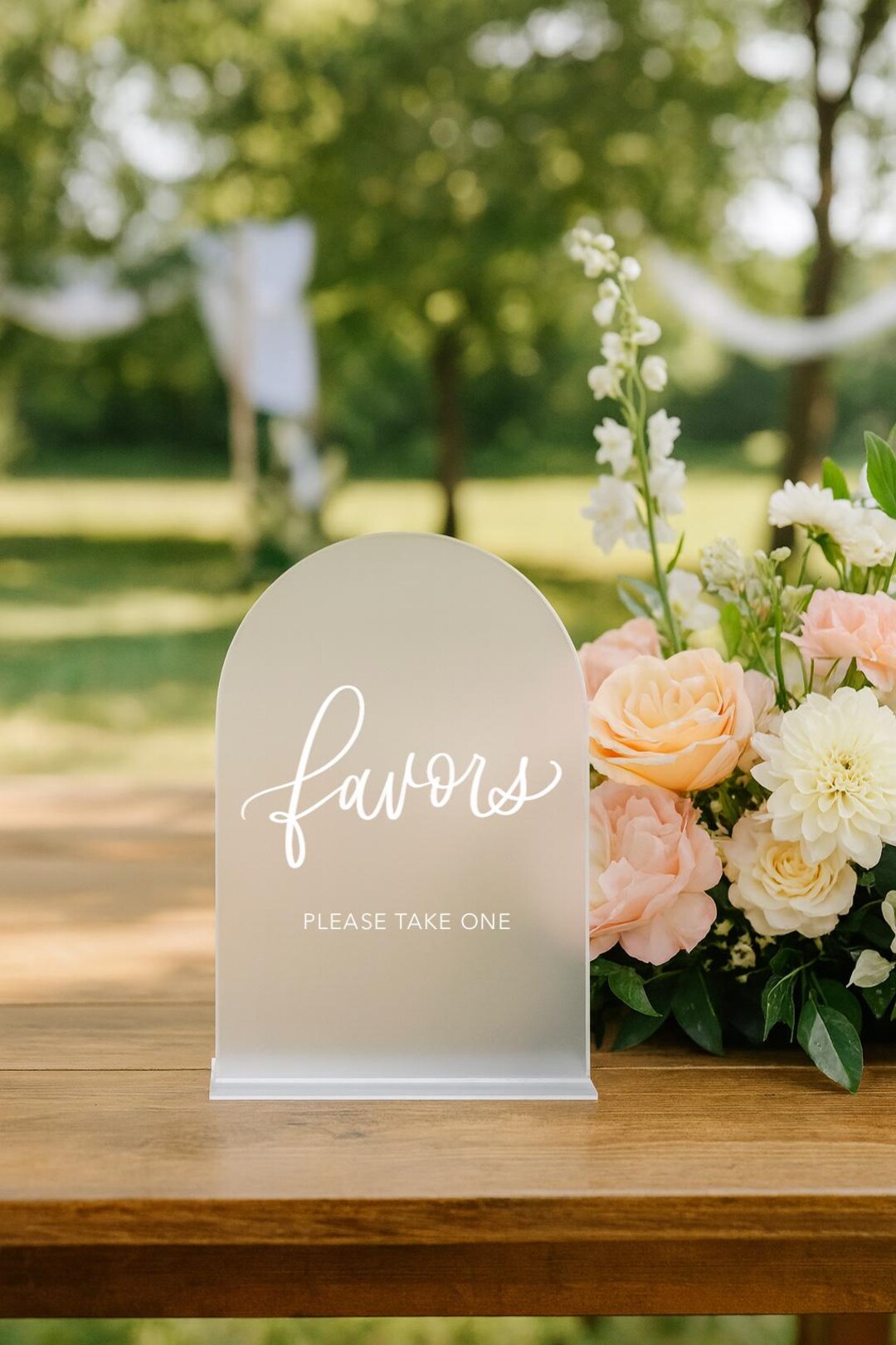 Acrylic Wedding Favor Sign - Frosted Acrylic Favor Sign, Custom Wedding ...