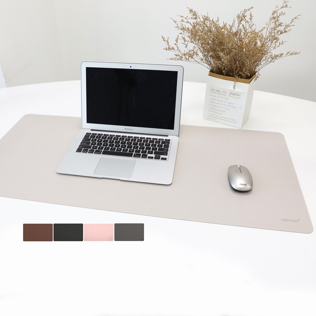 Extended XXL Large Leather Mouse Desk Pad With Stitched Edges & Non ...