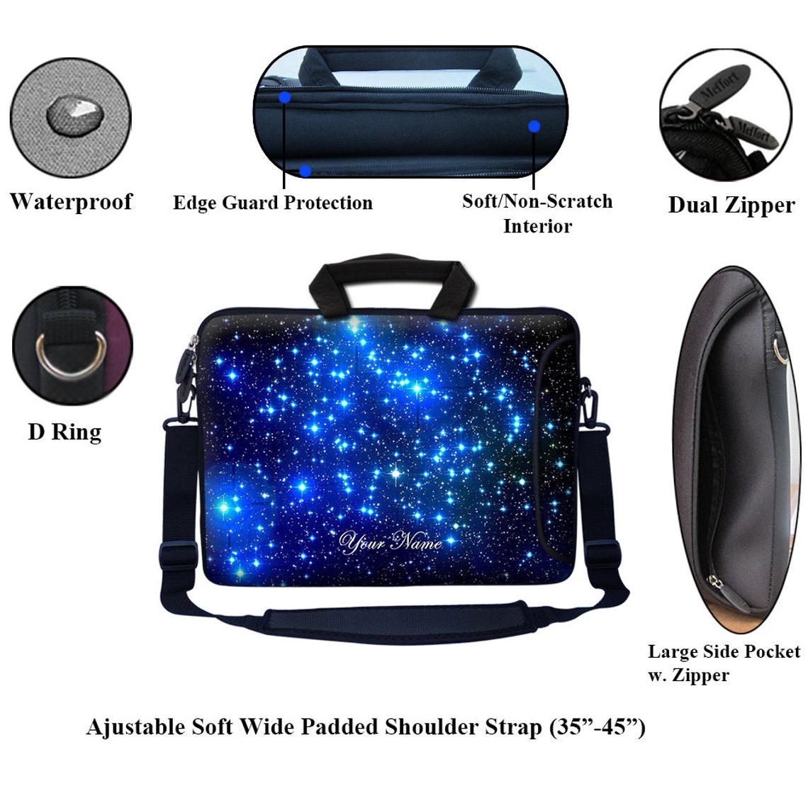 Customized Bag Personalized Laptop Bag With Side Pocket & - Etsy