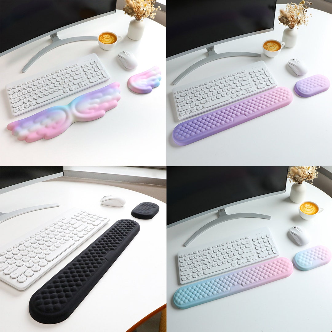 Ergonomic Keyboard Wrist Rest & Mouse Wrist Rest Set Memory Foam ...