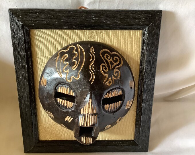 Framed African Mask With Gyename Design for Wall - Etsy