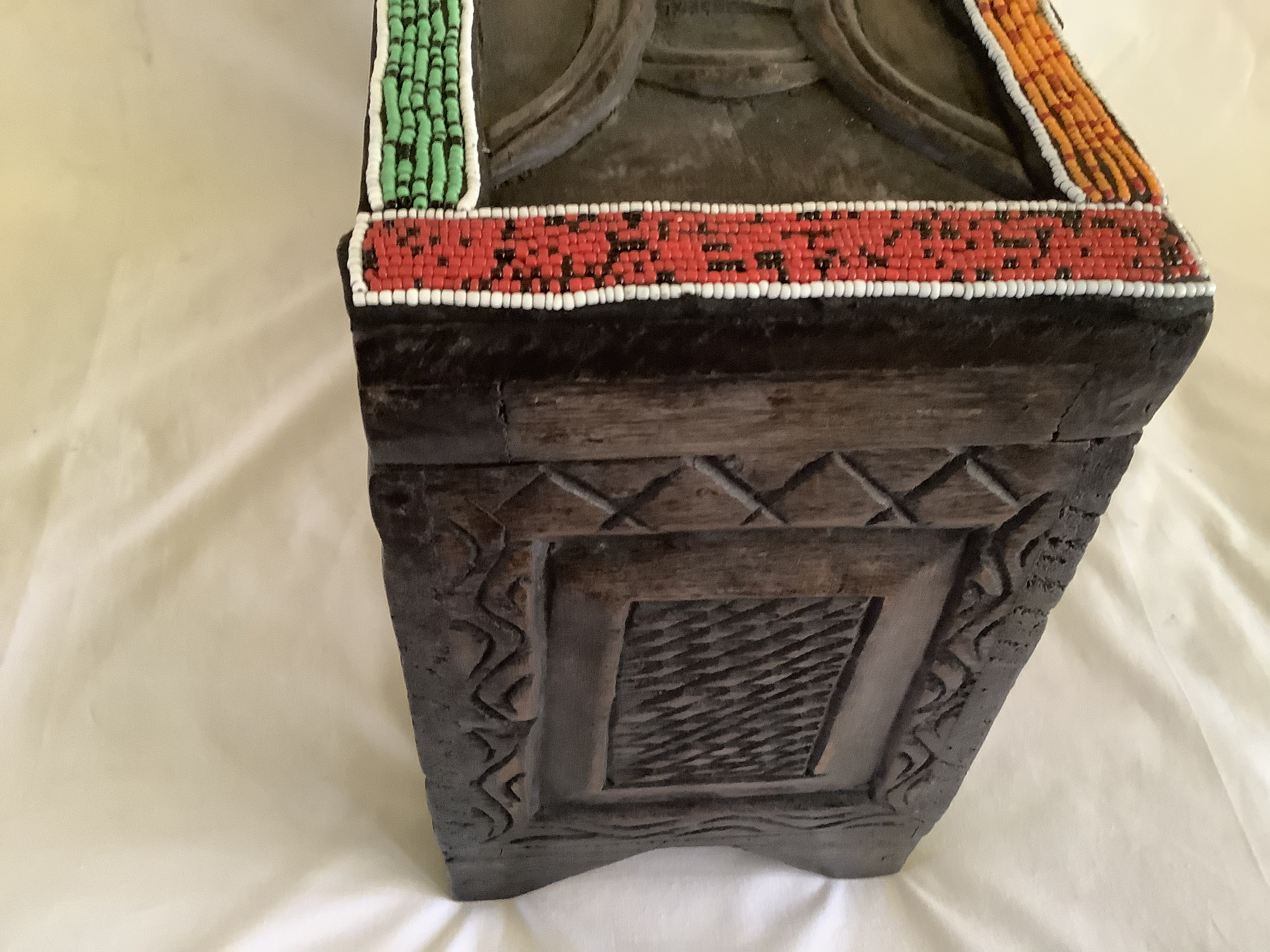 African Beaded Jewelry Box With Kente Lining | Etsy