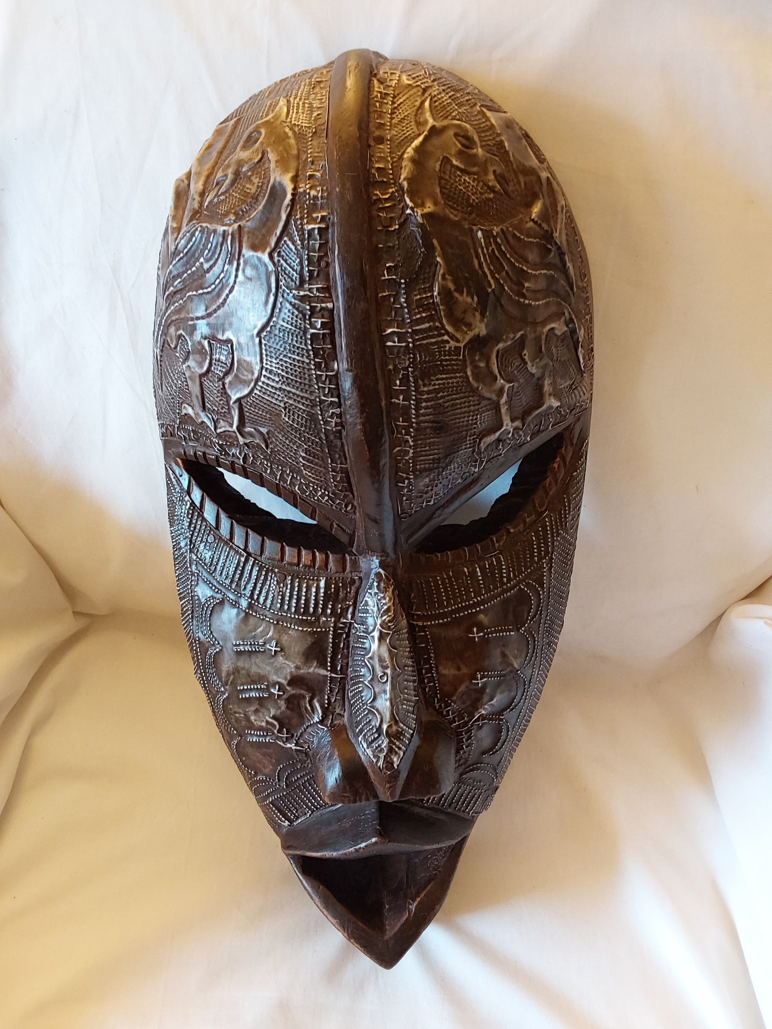 African Dan Mask With Facial Designs of Sankofa Birds - Etsy