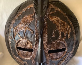 Round African Mask - Etsy
