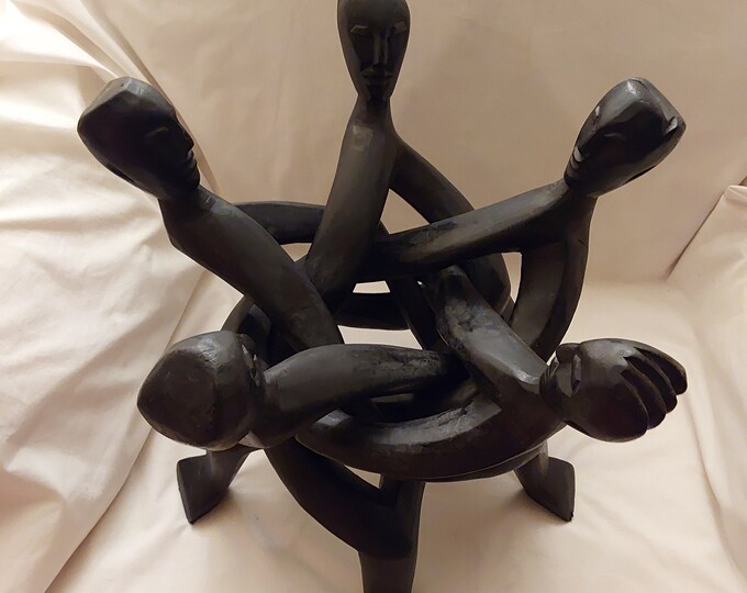 African Hand Carved Five Head Folding Unity Stand for Table - Etsy