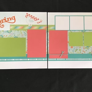 12”x12” Spring Double Scrapbook Layout - Etsy