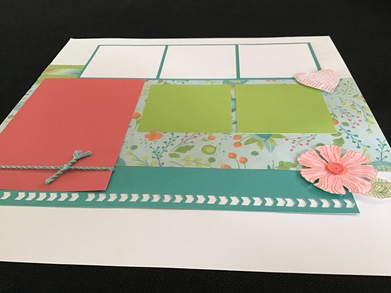 12”x12” Spring Double Scrapbook Layout - Etsy