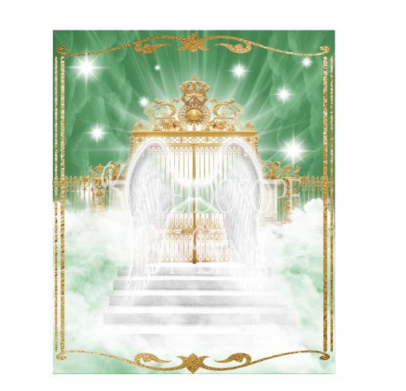 Green and Gold Frame Background Memorial PNG Add Photo - Etsy