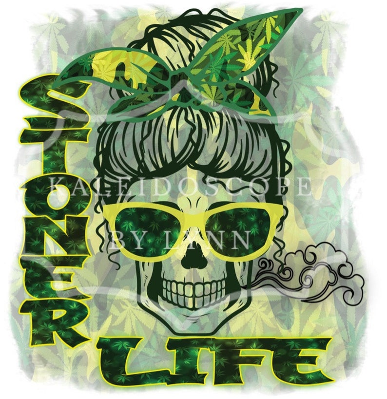 Stoner Life Bun Skull Mom Life Digital Design File PNG Funny Adult ...