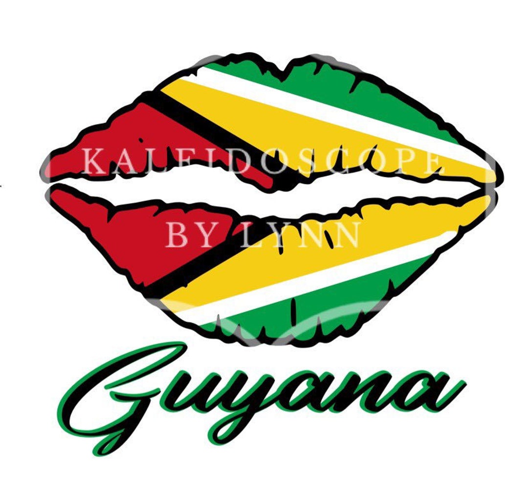 Guyana Guyanese Flag Lips SVG PNG JPG Digital Cut File for Cricut ...