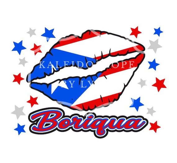 Bandera de Puerto Rico Boriqua labios y estrellas SVG PNG JPG - Etsy España