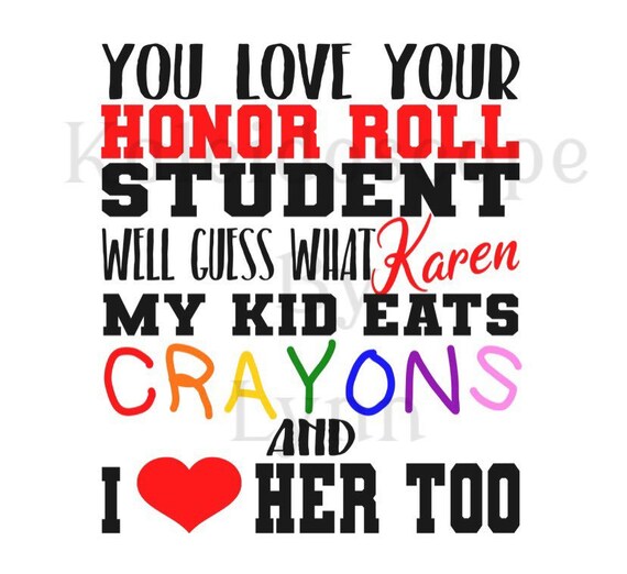 Funny Adult Parent Honor Roll Kid Humor Digital Download Svg | Etsy